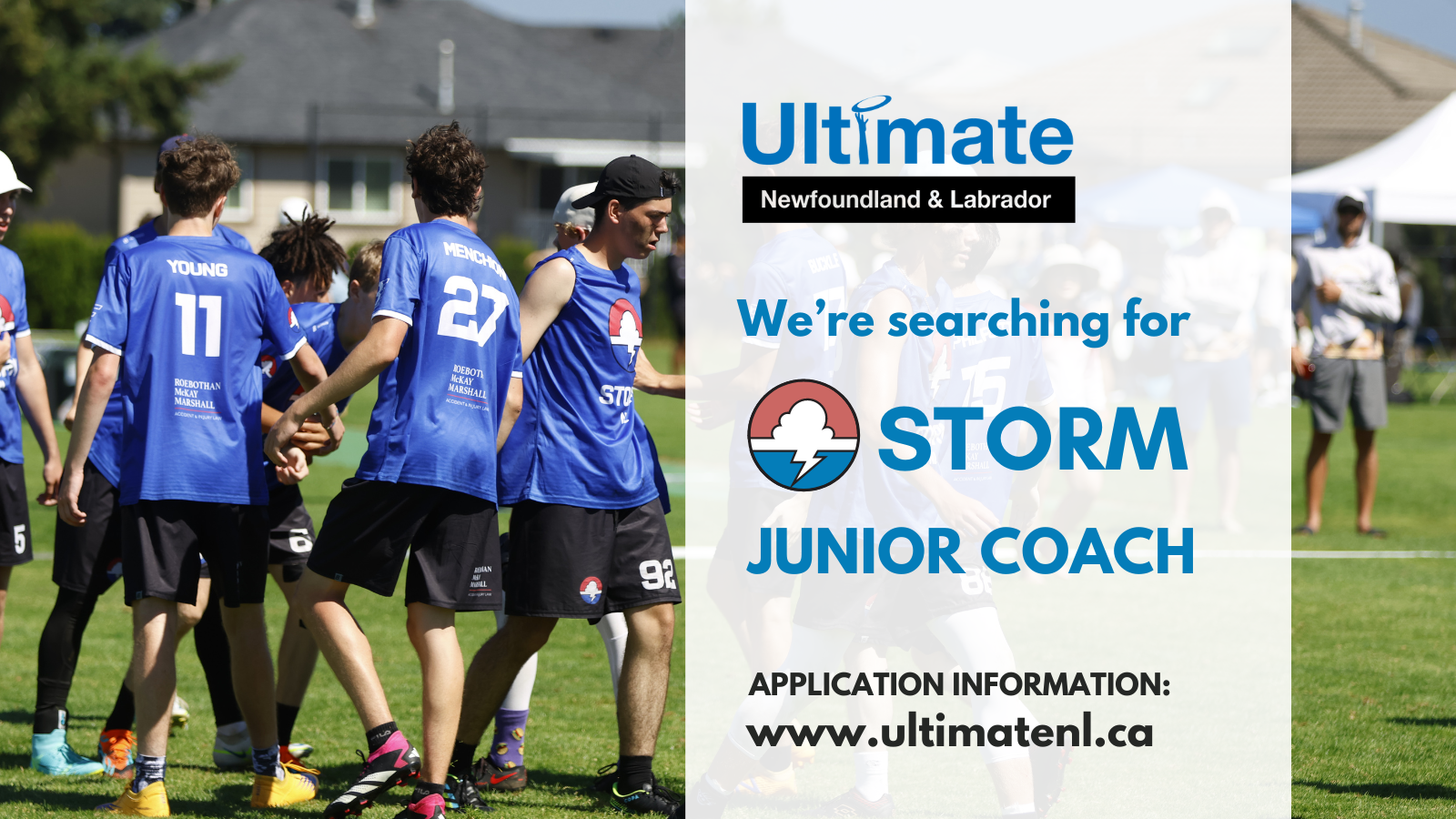 Accepting applications for Jr. Storm Coach Program – Ultimate NL